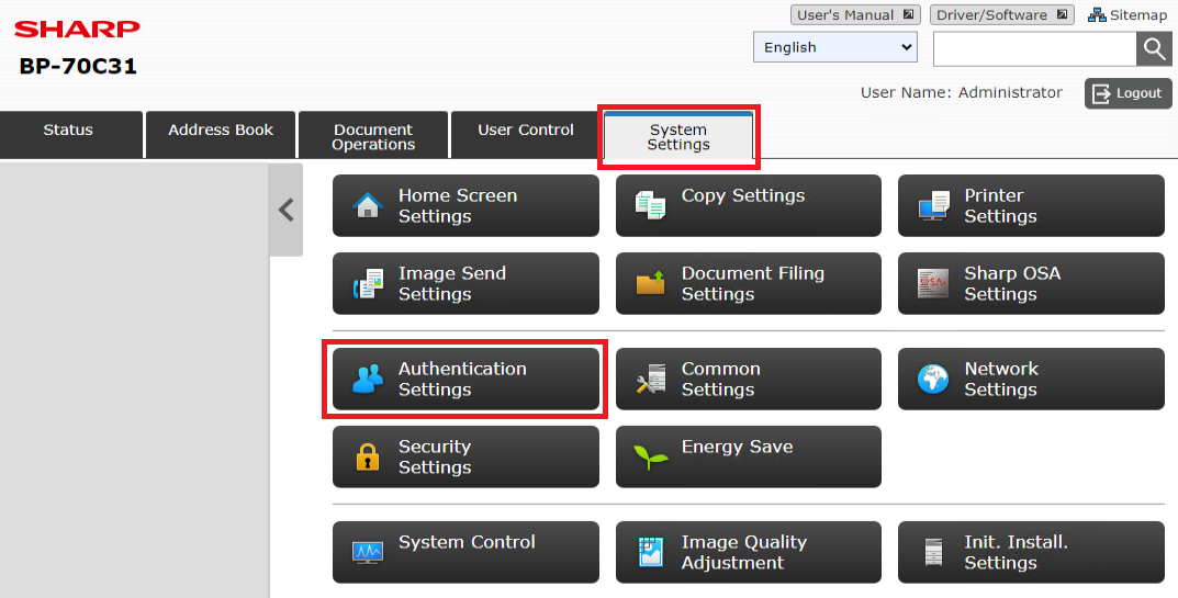 Configure MFP Settings - Group 1 Device | Synappx Support Centre